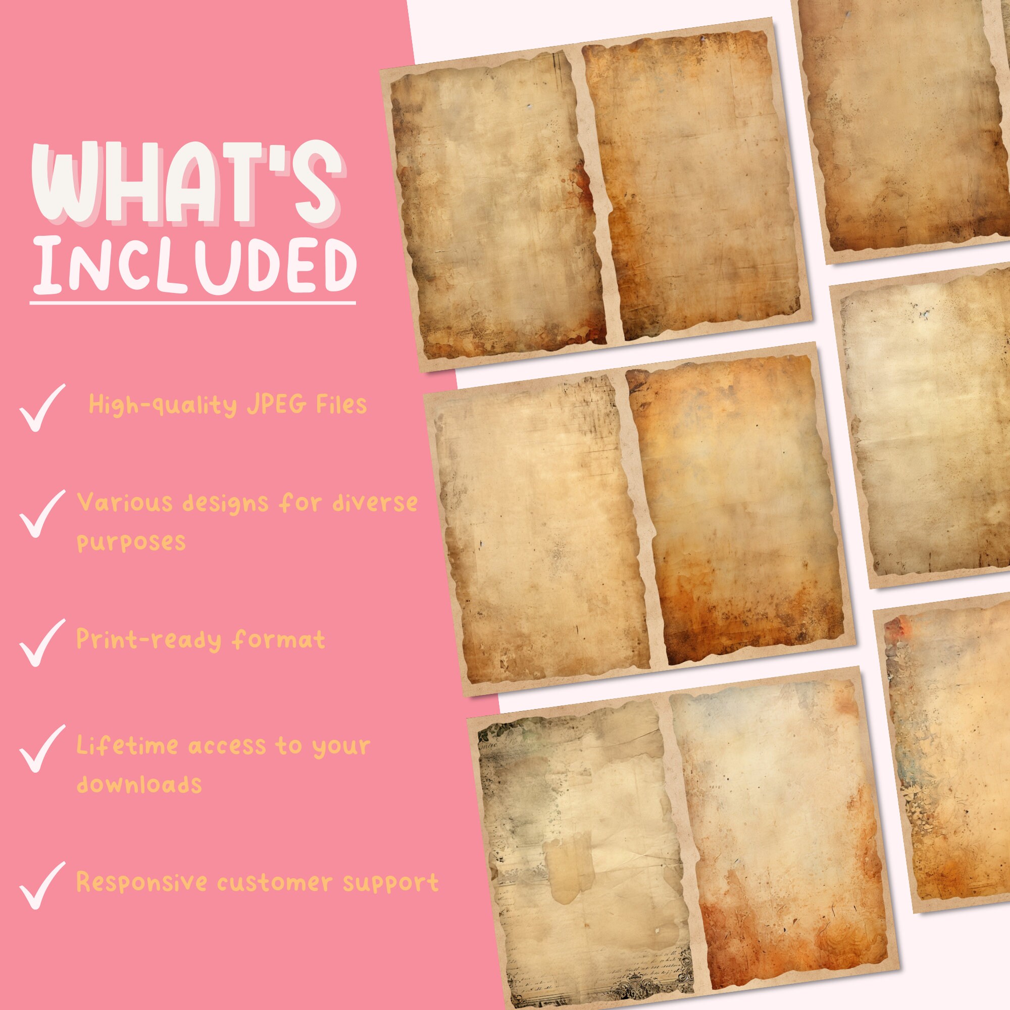 Distressed Paper Junk Journal Pages, Vintage Junk Journal Kit, Junk ...