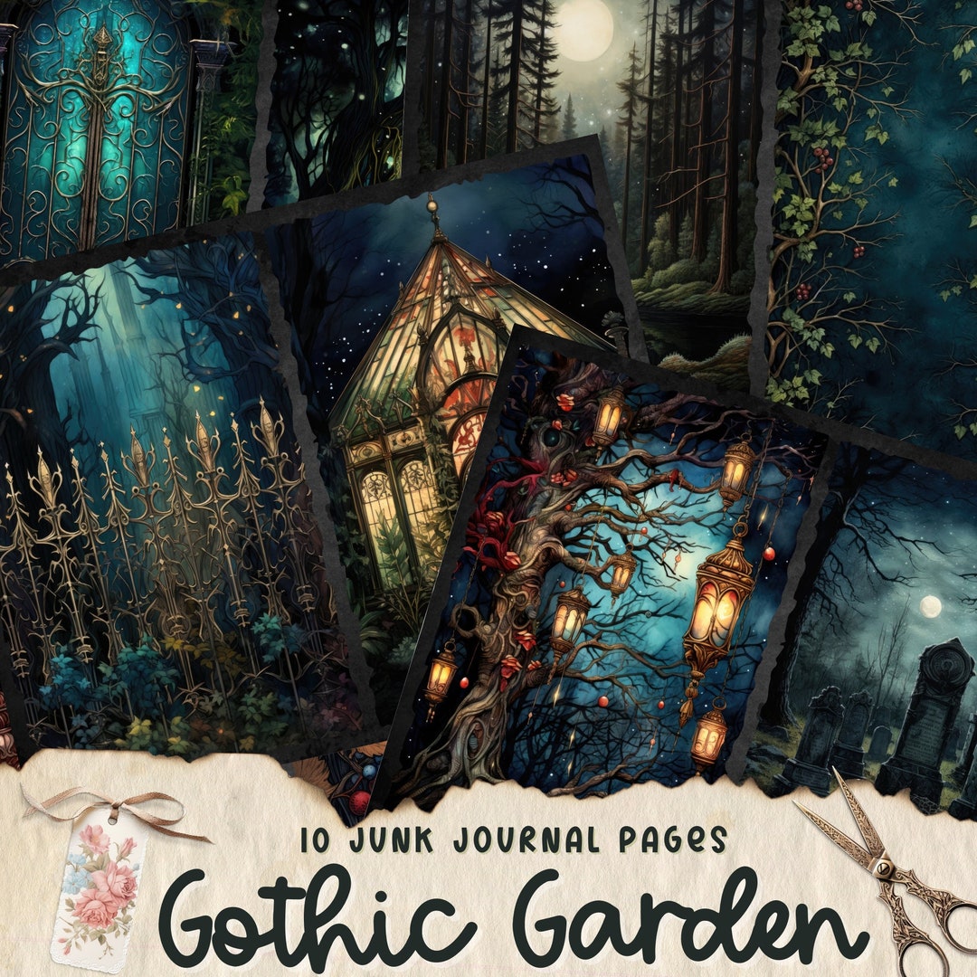 Gothic Garden Junk Journal, Gothic Collage Sheets Scrapbooking Cards ...