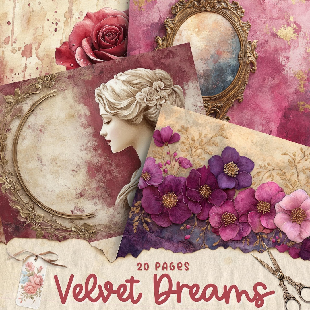 Velvet Dreams Junk Journal Pages – Vintage-inspired Printables With ...