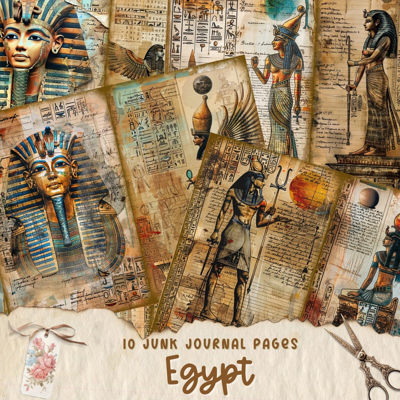 Ancient Egypt Junk Journal Pages, Printable Scrapbook Paper, Digital ...