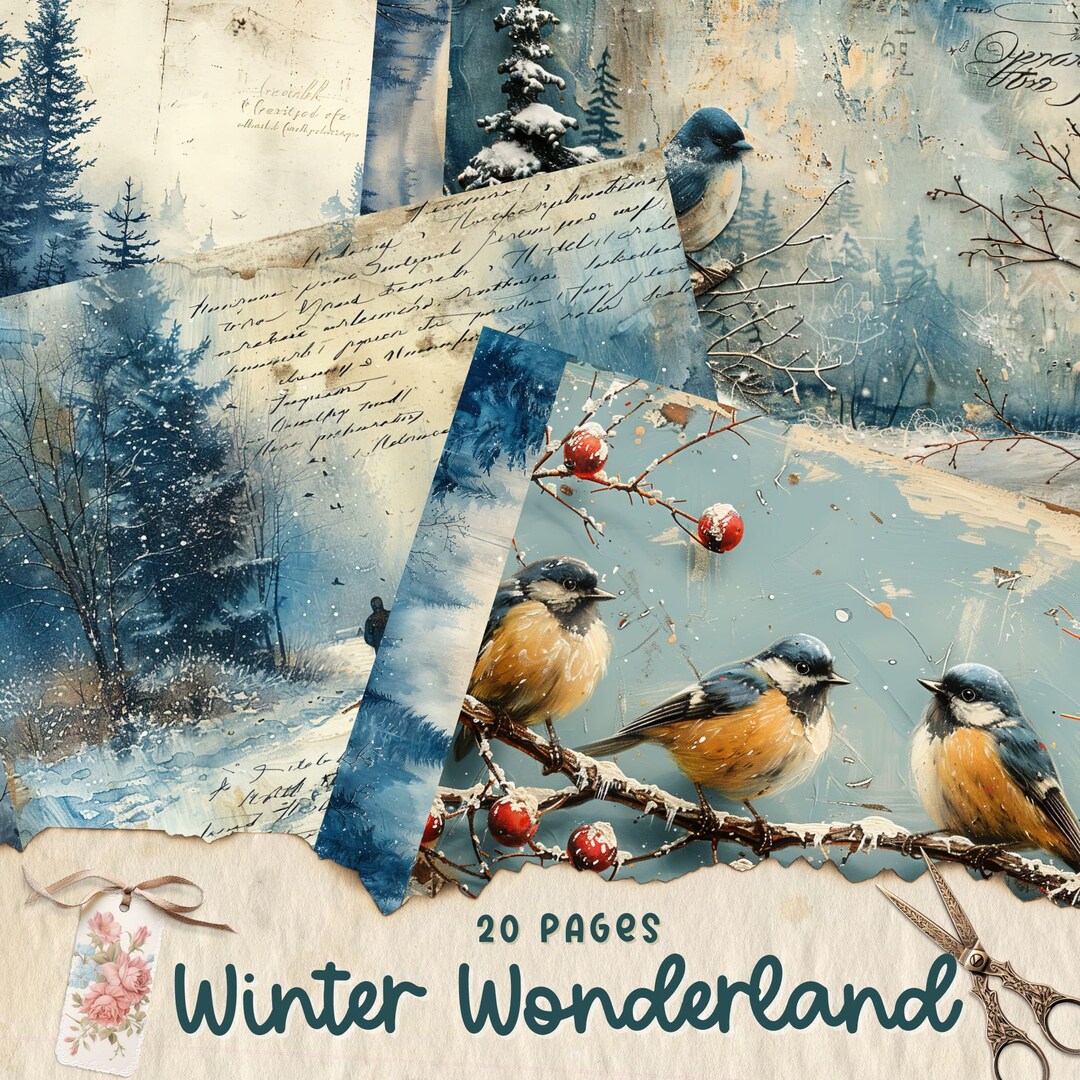 Winter Wonderland Junk Journal Kit | Winter Junk Journal Printables ...