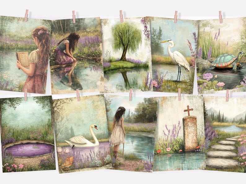 Whispers of Violet Junk Journal Pages, Dreamy Vintage Printable Art ...