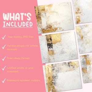White and Gold Mixed Media Junk Journal Art Kit, Digital Papers ...