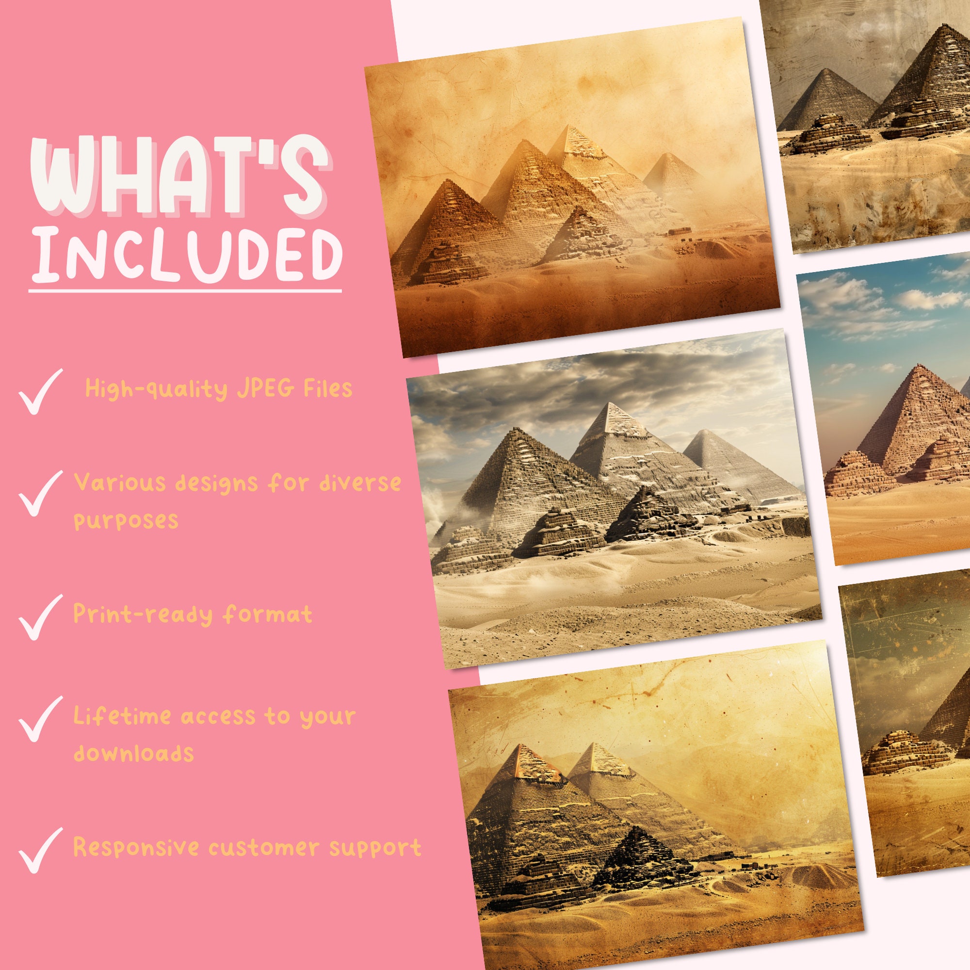 Egyptian Pyramid Junk Journal Pages, Ancient Egypt Printable Scrapbook ...