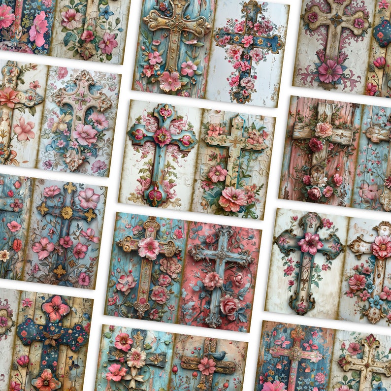 Floral Cross Junk Journal, Holy Week Ephemera, Spring Scripture Kit ...