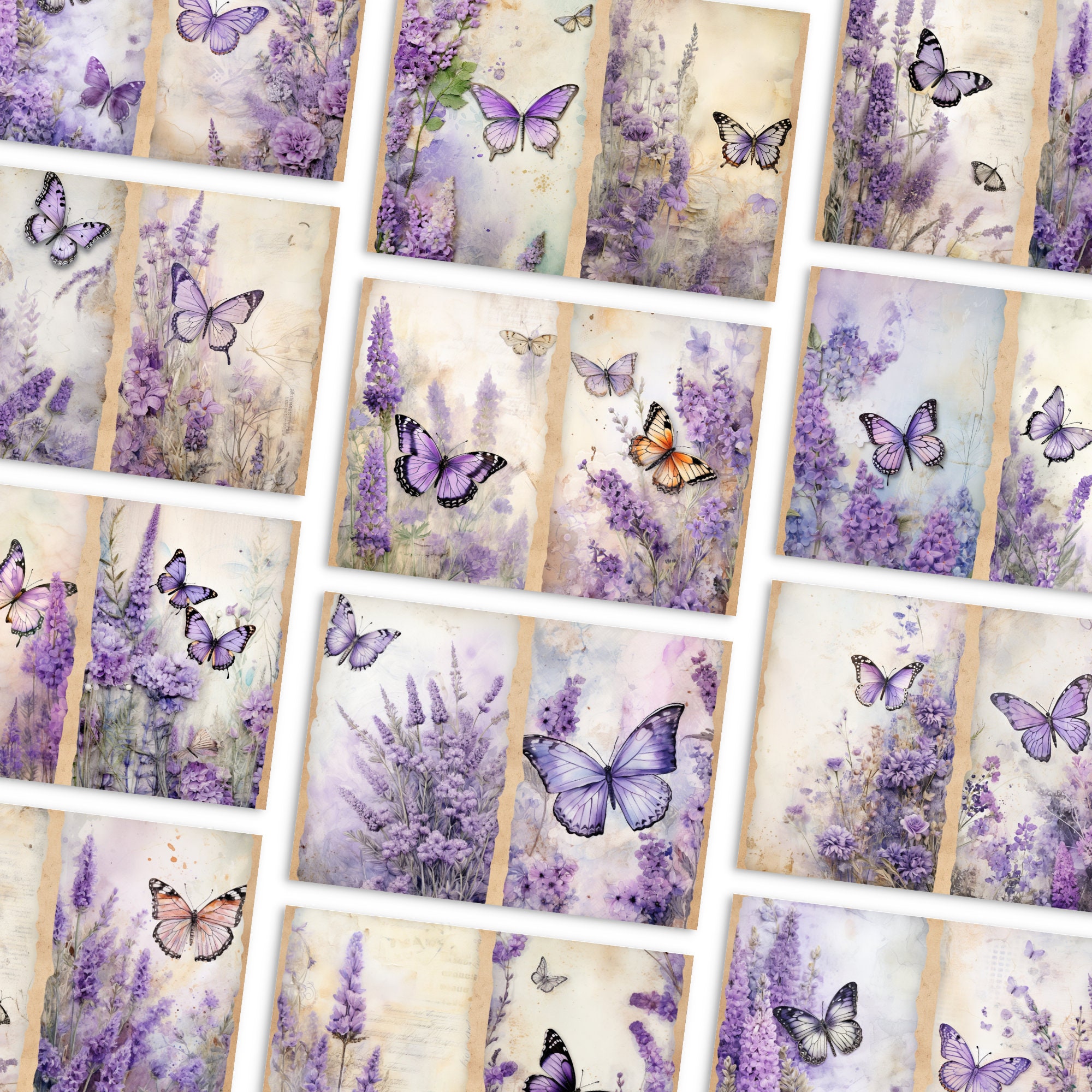 Lavender Junk Journal Paper, Vintage Lavender Junk Journal Kit ...
