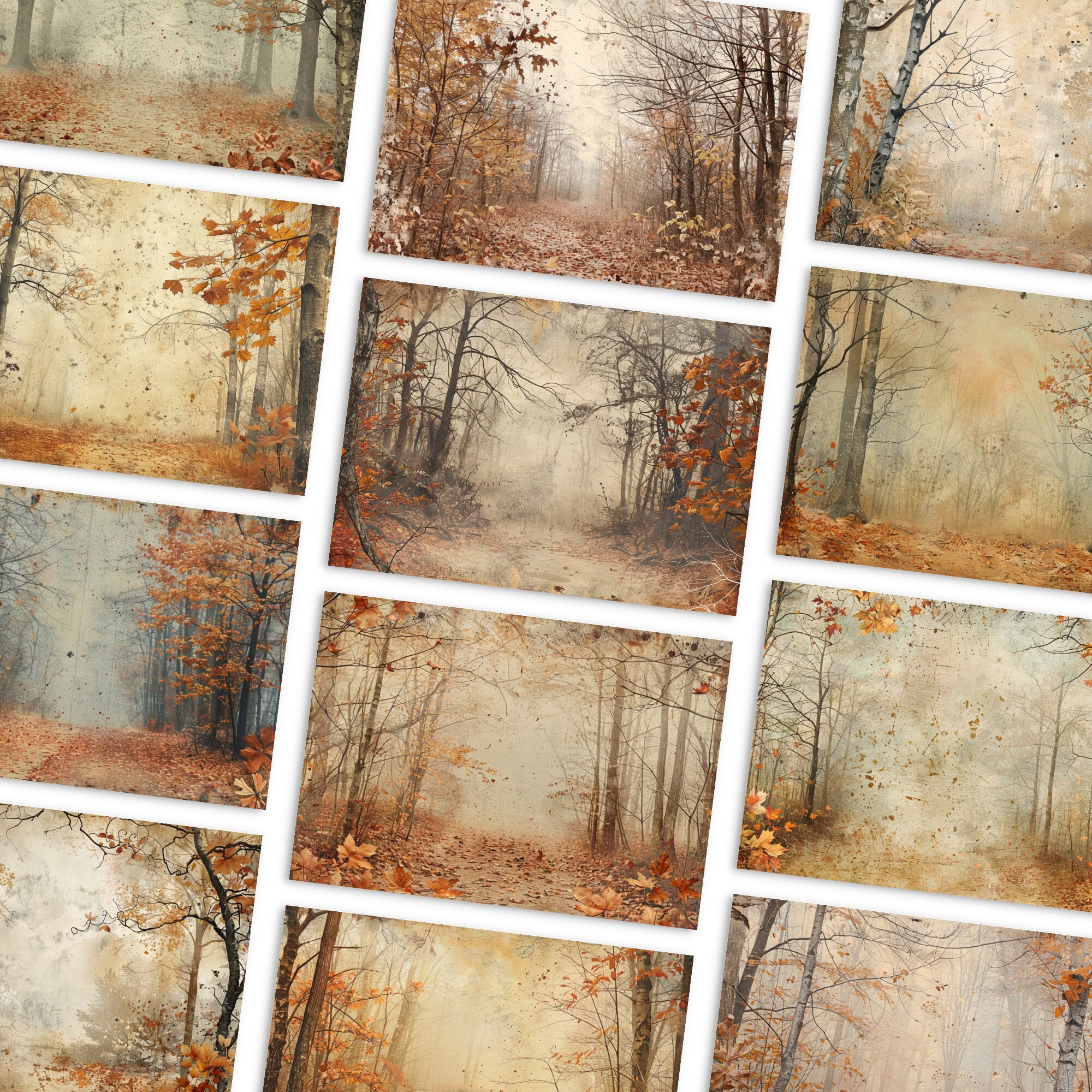 Autumn Junk Journal Pages, Digital Fall Scrapbook Paper, Printable ...