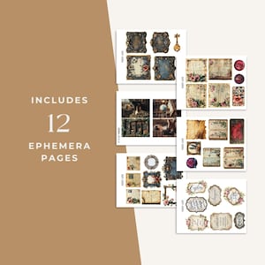 Secret Library Junk Journal Kit, Printable JPG Pages With Ephemera ...