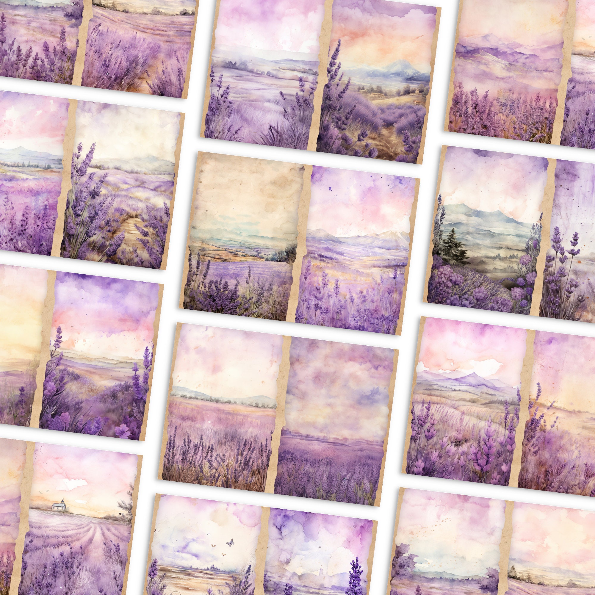 Lavender Junk Journal Paper, Vintage Lavender Junk Journal Kit ...