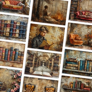 Cozy Reading Nook Junk Journal Pages, Digital Book Ephemera, Printable ...