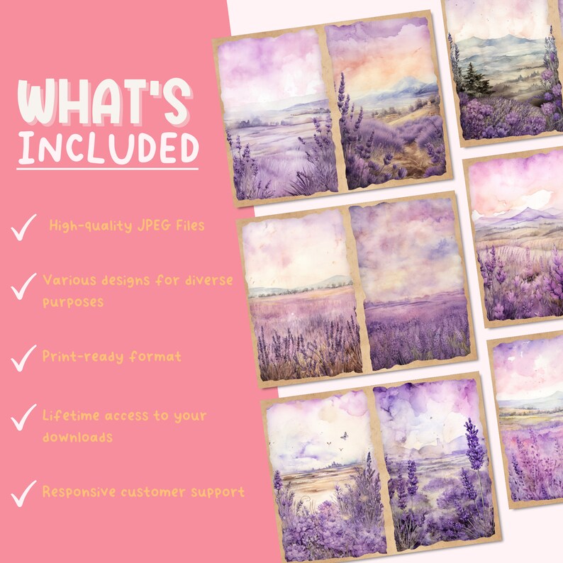 Lavender Junk Journal Paper, Vintage Lavender Junk Journal Kit ...