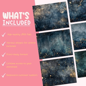 Celestial Moon Junk Journal Pages, Digital Scrapbook Paper Kit, Vintage ...