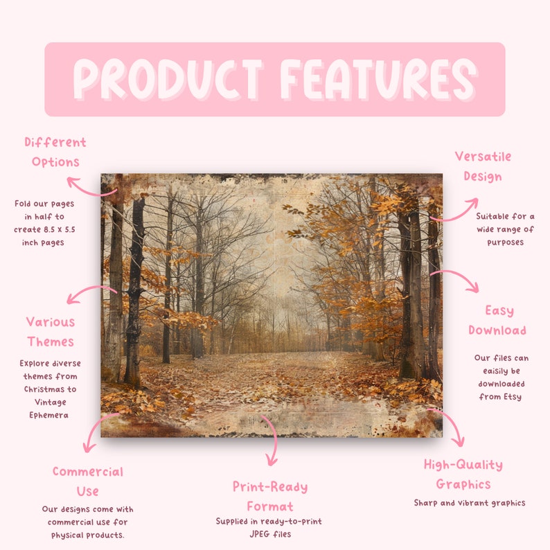 Autumn Junk Journal Pages, Digital Fall Scrapbook Paper, Printable ...