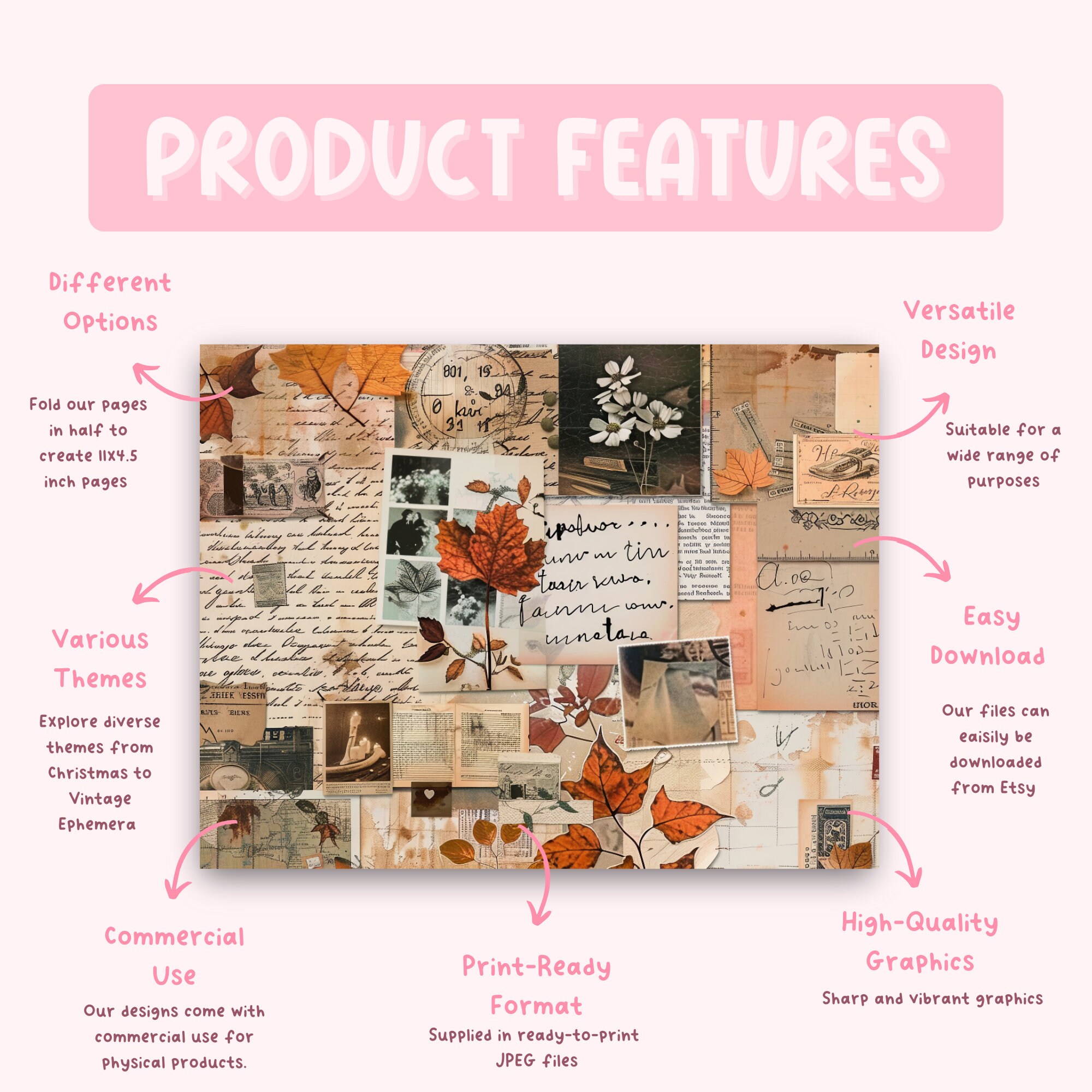 Junk Journal Beige Newspaper Collage Style Journal Pages Card Making ...