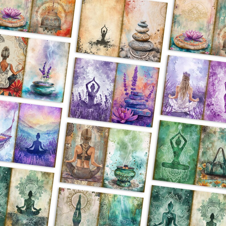 Yoga Meditation Junk Journal, Vintage Meditation Junk Journal Kit, Cut ...