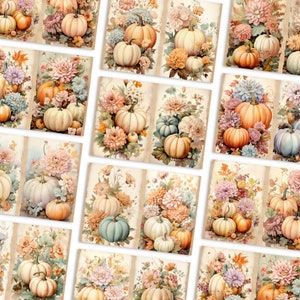 Autumn Junk Journal Kit, Fall Junk Journal Pages, Floral Pumpkin Junk ...