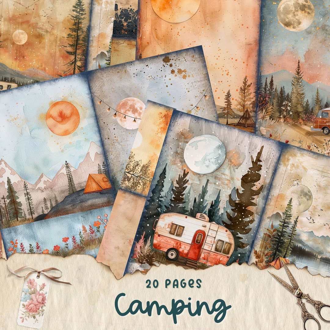 Camping, Junk Journal Kit, Men, Father's Day, Grandpa, Boy, Outdoors ...