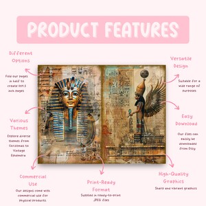 Ancient Egypt Junk Journal Pages, Printable Scrapbook Paper, Digital ...