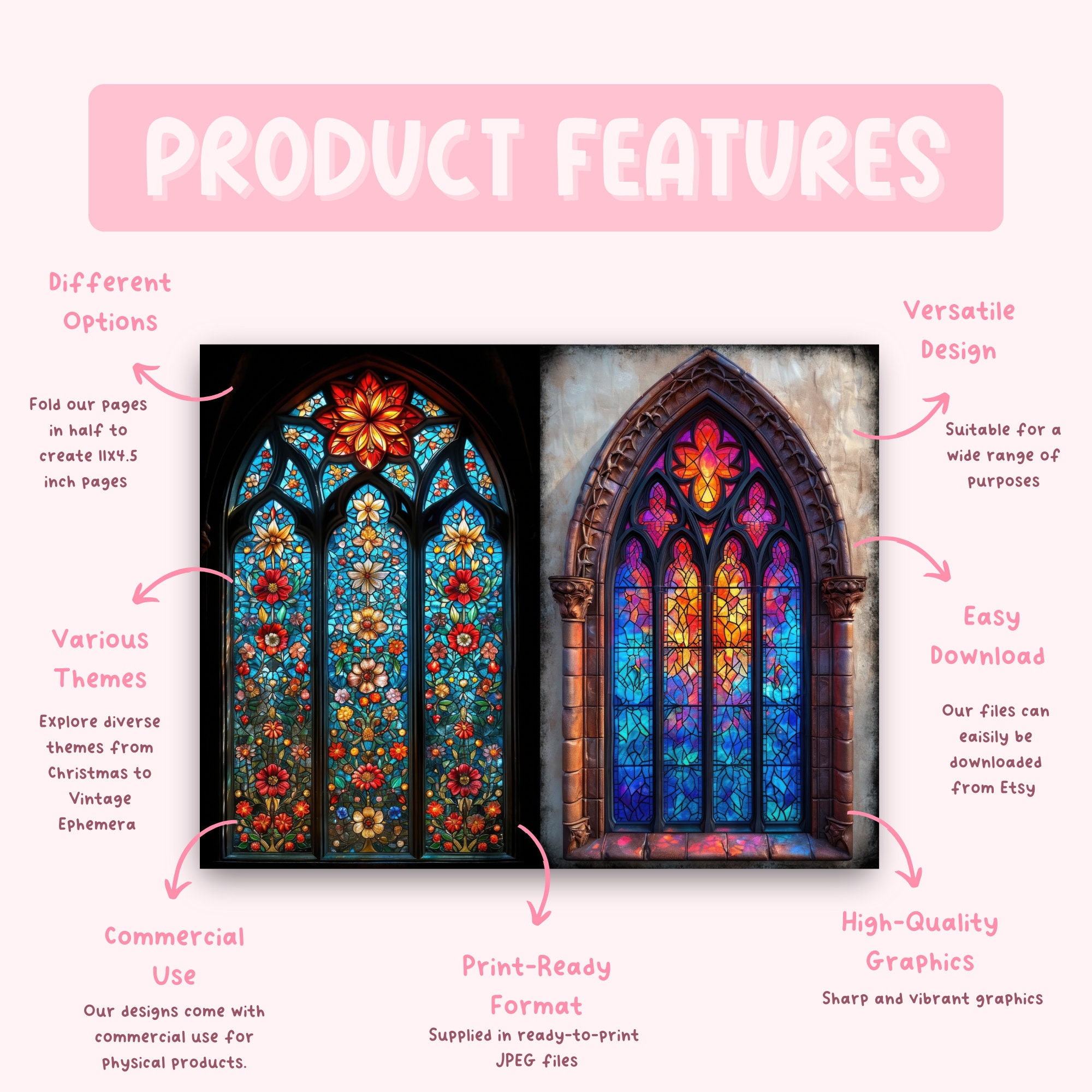 Gothic Window Junk Journal Pages, Dark Fantasy Scrapbook Page ...