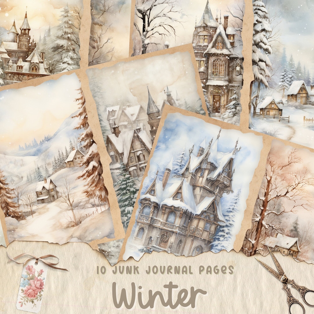 Winter Wonderland Junk Journal Pages, Digital Download, Scrap Book ...