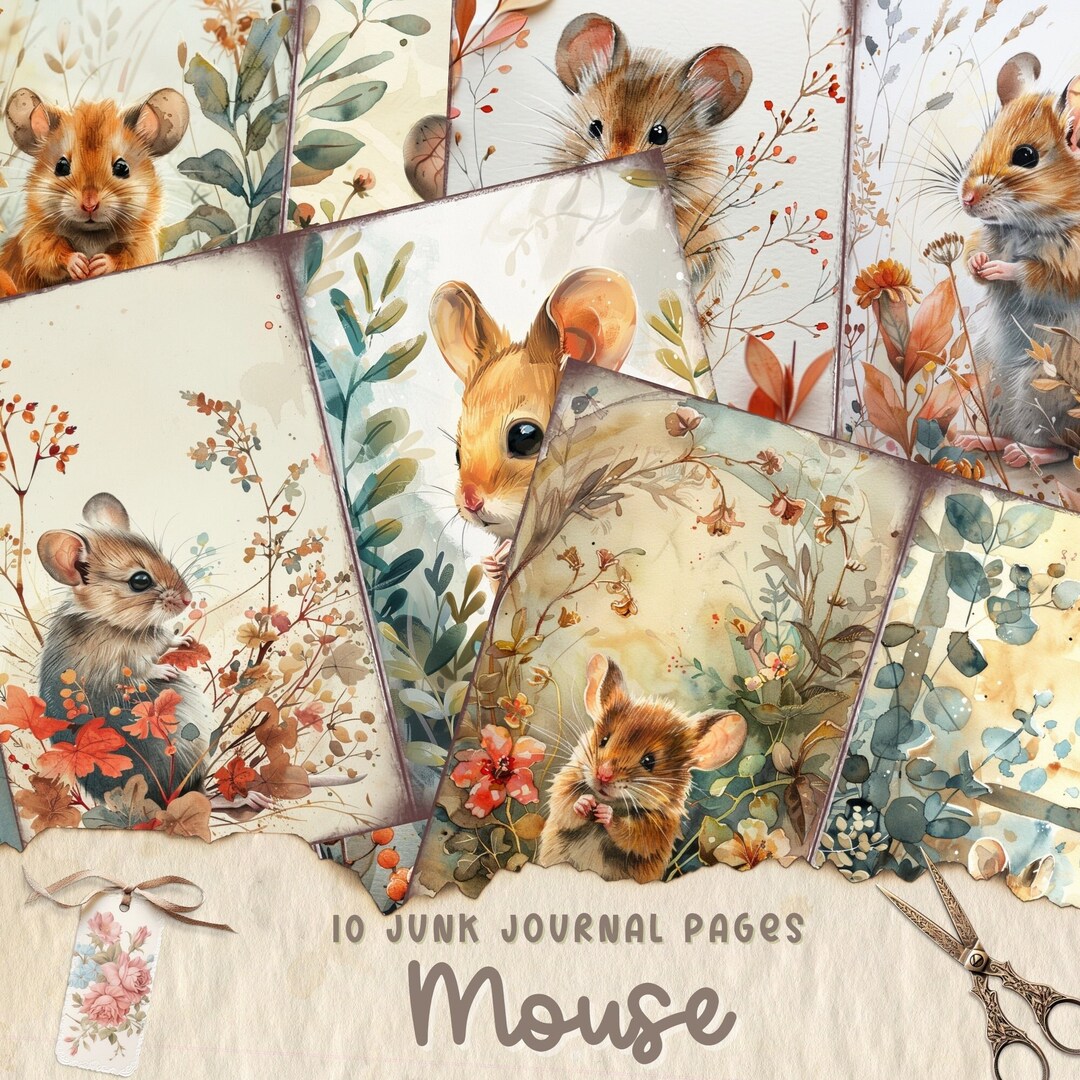 Mouse Junk Journal Pages, Animal Journal, Paper Crafts, Scrapbook ...