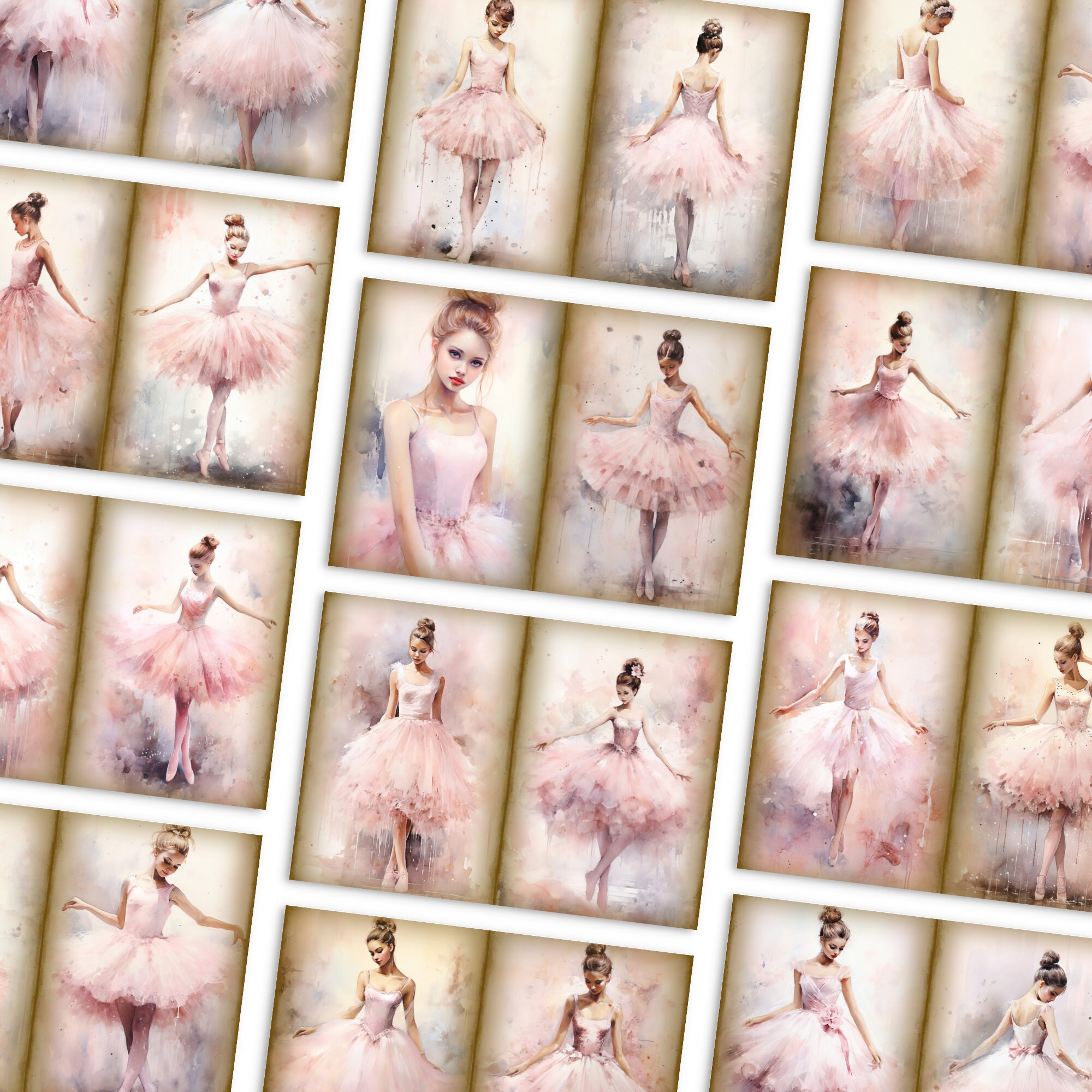 Ballet Junk Journal Pages, Digital Floral Collage Sheet, Printable ...