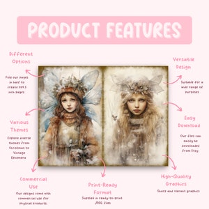 Vintage Christmas Elves Junk Journal Kit, Printable Digital Pages ...