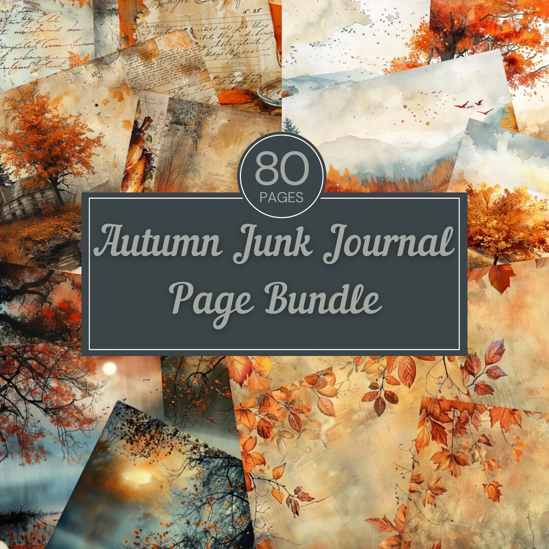 Autumn Junk Journal Pages, Digital Fall Scrapbook Paper, Printable ...