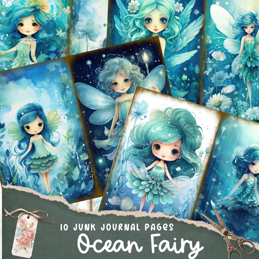 Ocean Fairy Junk Journal Kit, Spring Fairy Junk Journal Kit, Fantasy ...