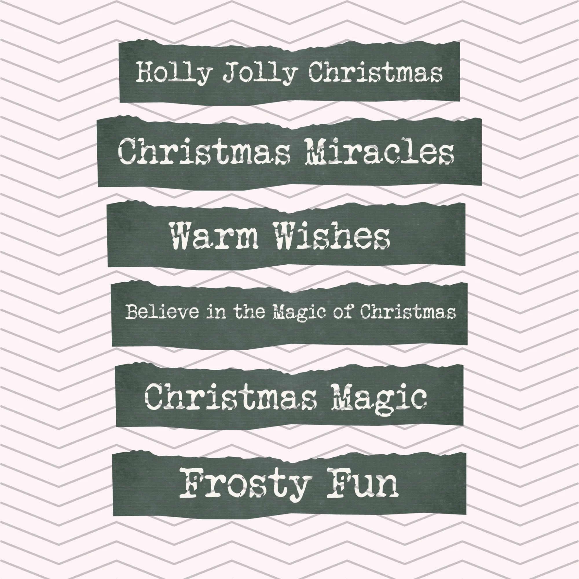 Printable Christmas Words Sayings Junk Journal Kit Supplies ...