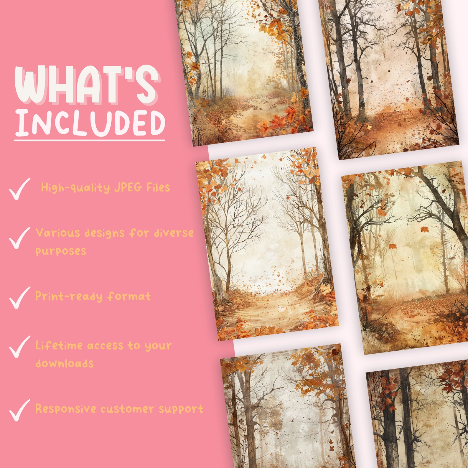 Autumn Junk Journal Pages, Digital Fall Scrapbook Paper, Printable ...