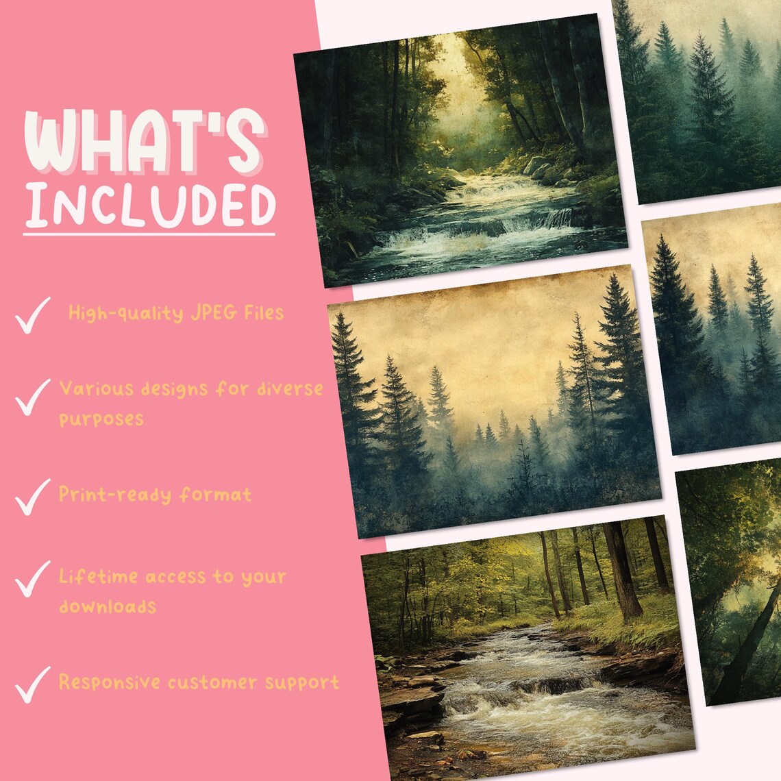 Forest Junk Journal Printable Pages, Digital Scrapbook Paper Kit ...