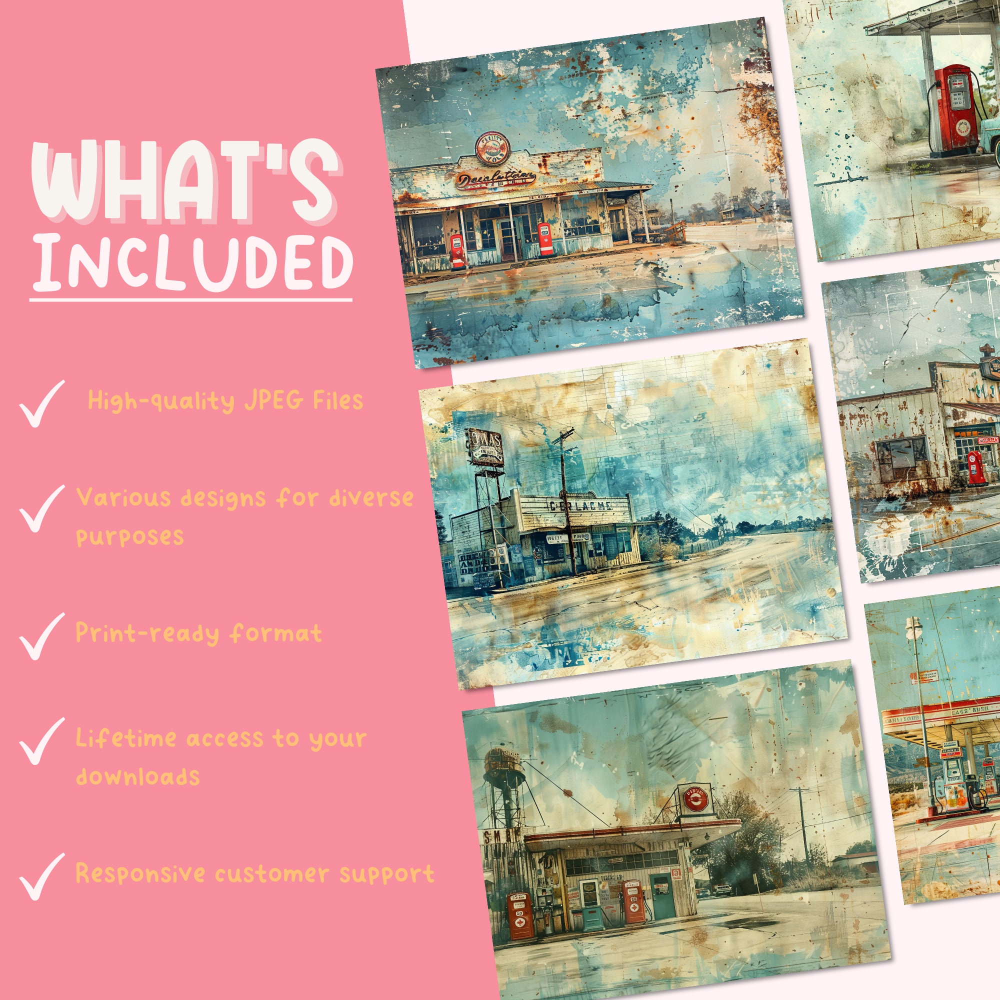 Classic Car Junk Journal Kit, Vehicle Printable, Ephemera, Journaling ...