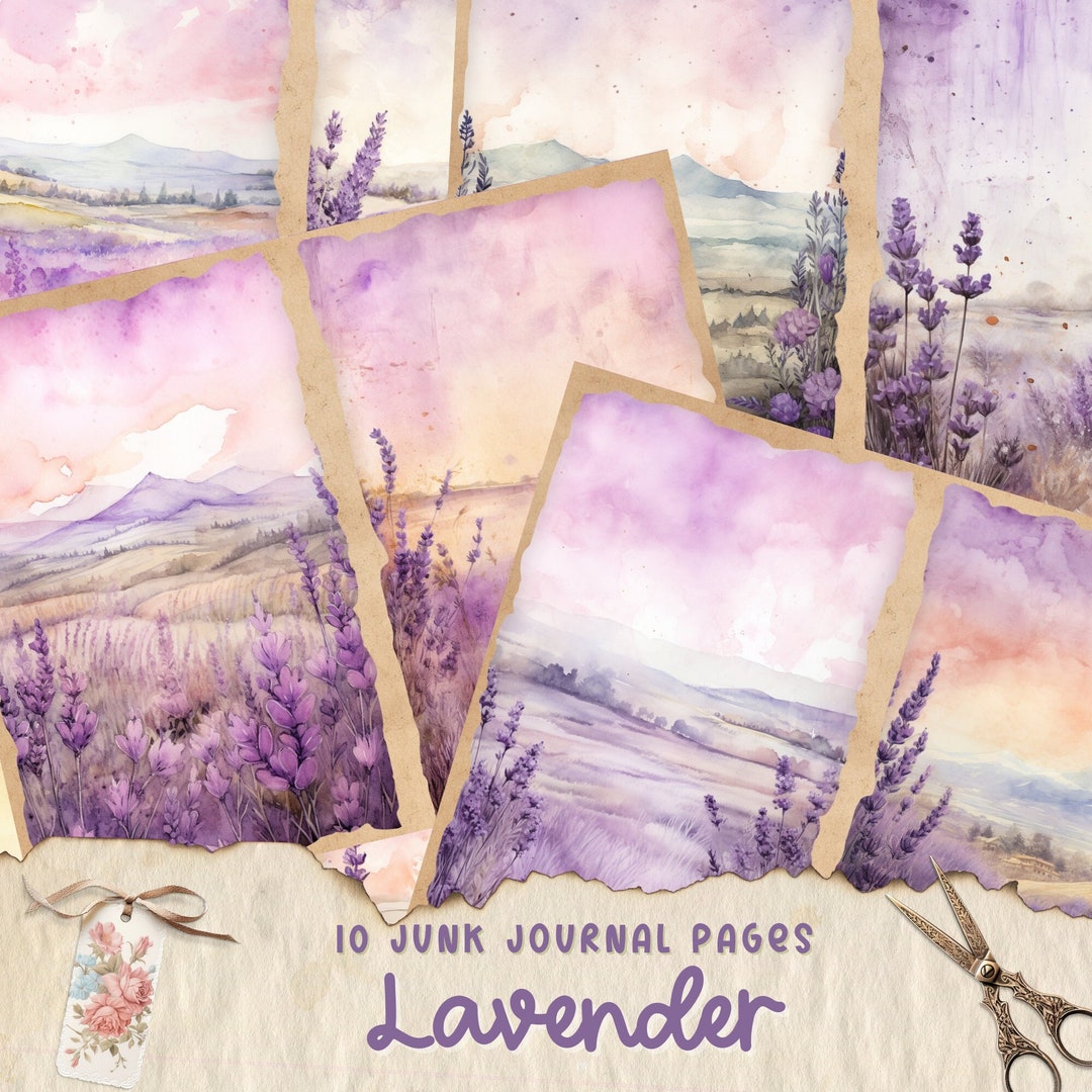 Lavender Junk Journal Paper, Vintage Lavender Junk Journal Kit ...