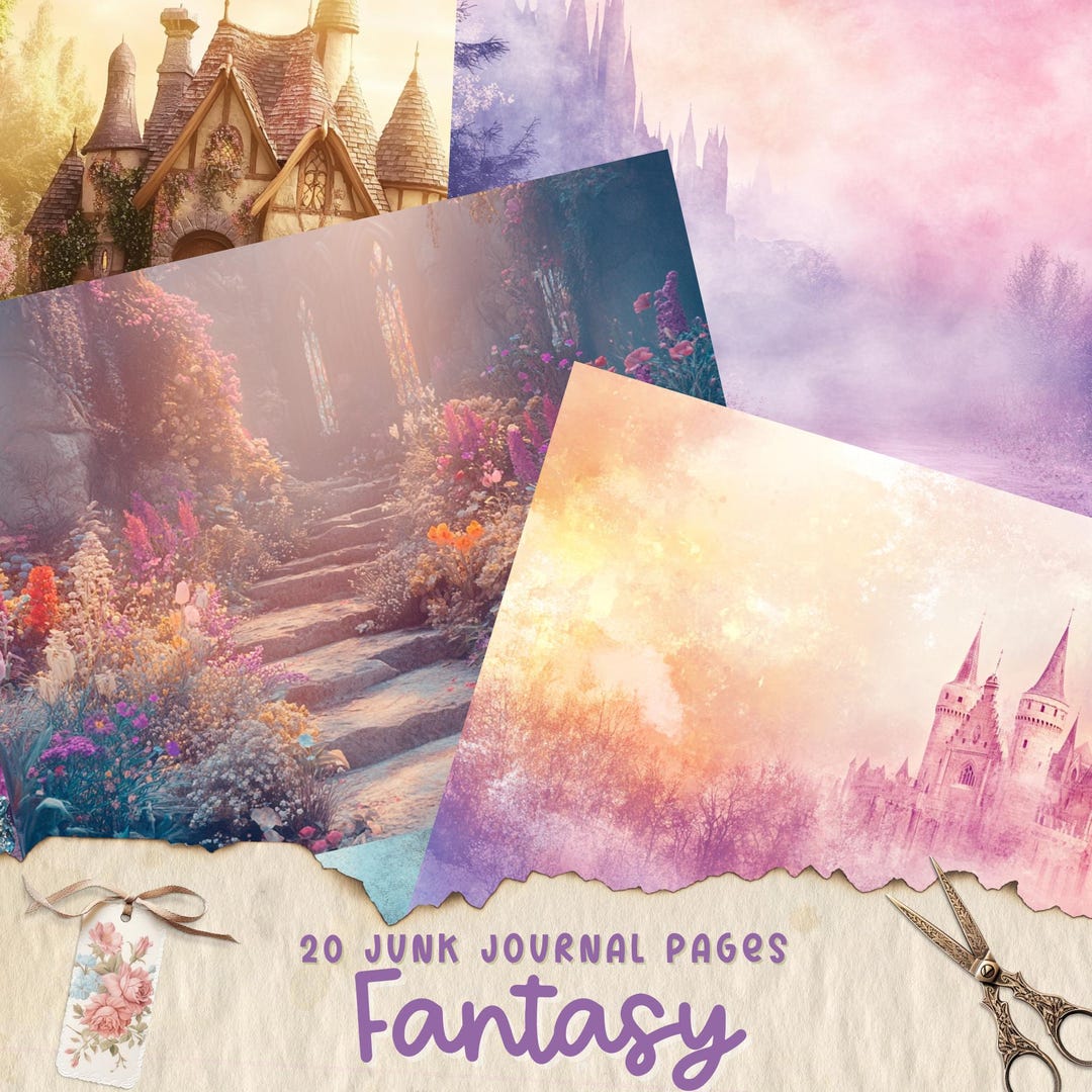Fantasy Junk Journal Pages, Fantasy Fairy Forest Collage Printables ...
