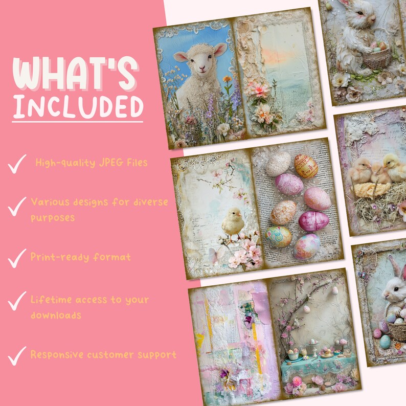 Easter Junk Journal Pages, Bunny Junk Journal, Rabbit, Journal Pages ...