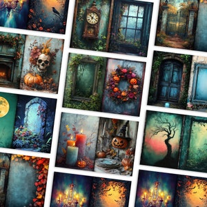 Halloween Junk Journal Pages, Digital Scrapbook Paper Kit, Spooky ...