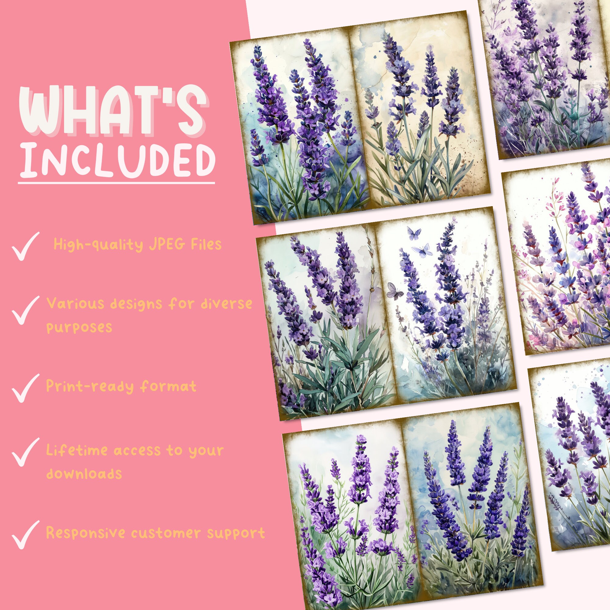 Lavender Junk Journal Paper, Vintage Lavender Junk Journal Kit ...