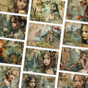 Enchanted Forest Junk Journal Pages, Printable Collage Sheet, Digital ...