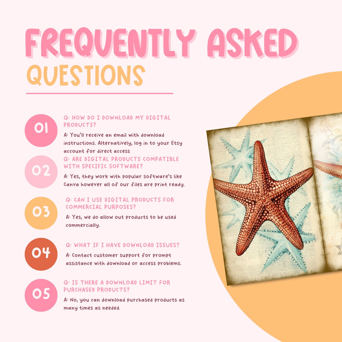 Starfish Junk Journal Pages, Watercolor Sealife Journal Pages Ocean ...