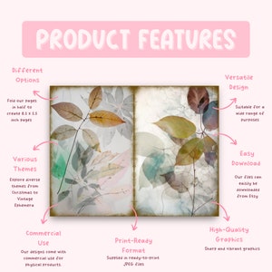 Leaves Junk Journal Printable Pages, Digital Papers, Leaf Printable ...