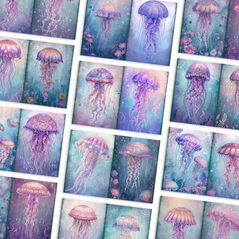 Junk Journal Printable Jellyfish, Digital Junk Journal, Underwater ...