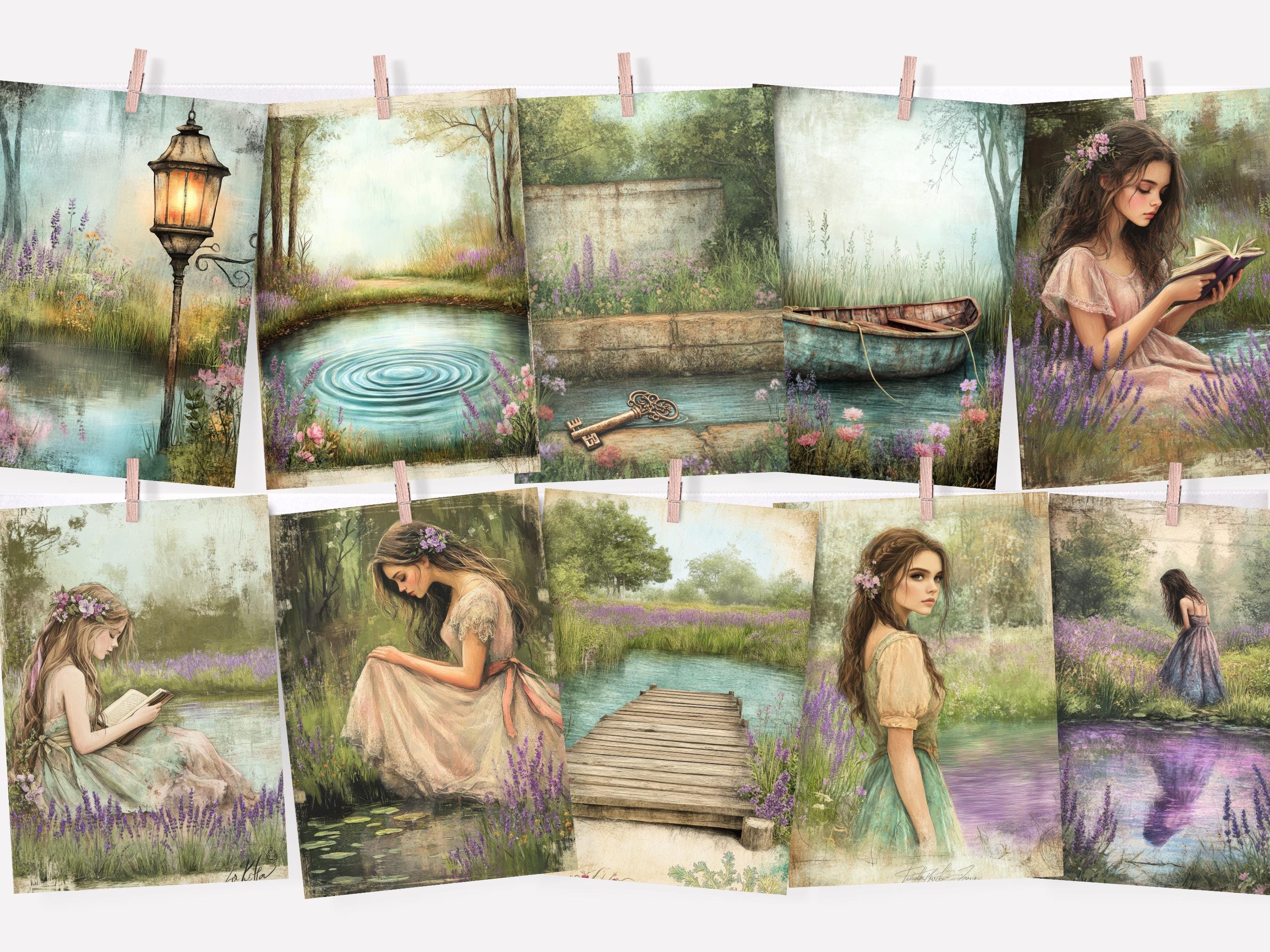 Whispers of Violet Junk Journal Pages, Dreamy Vintage Printable Art ...