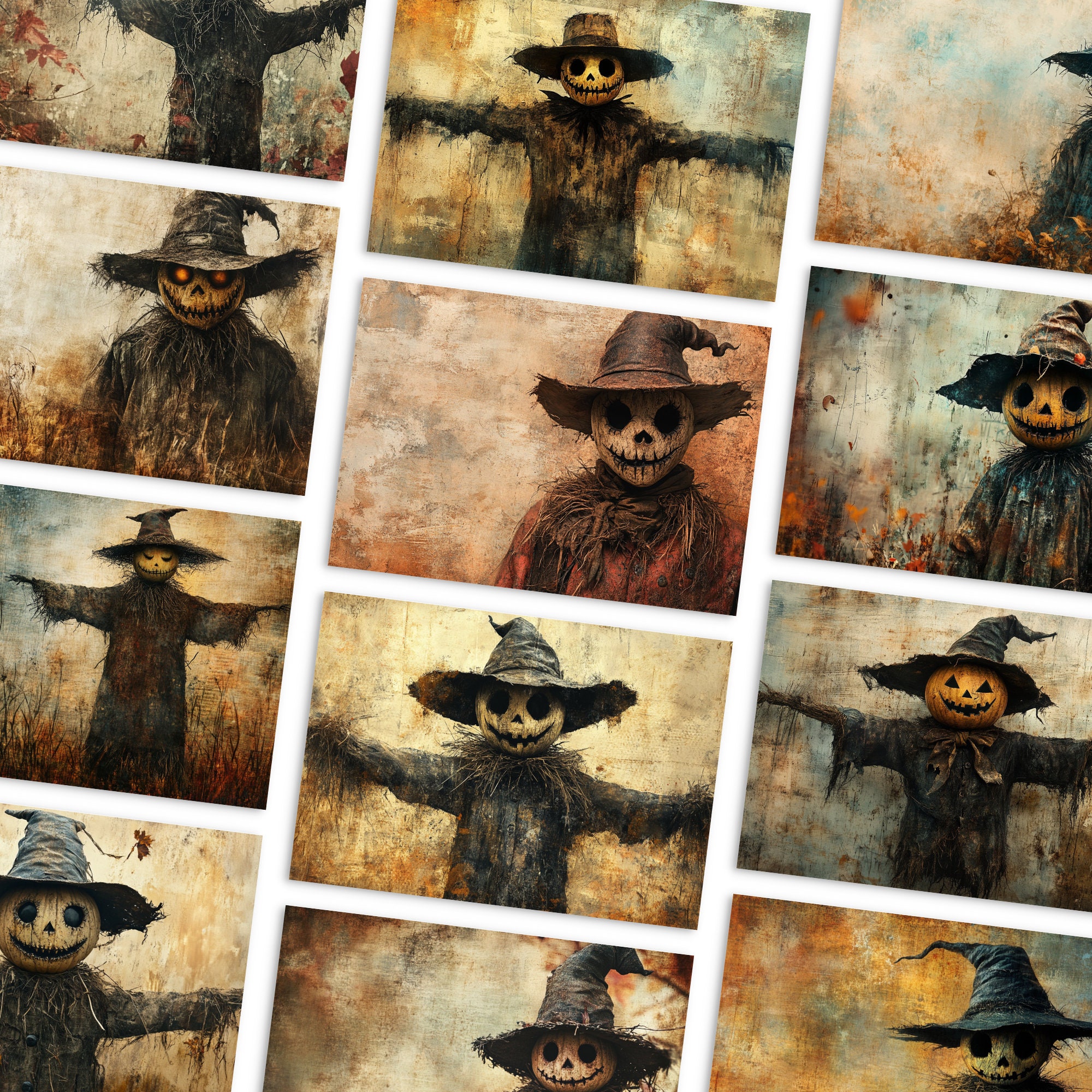 Scarecrow Junk Journal Printable Pages, Digital Scrapbook Paper Kit ...