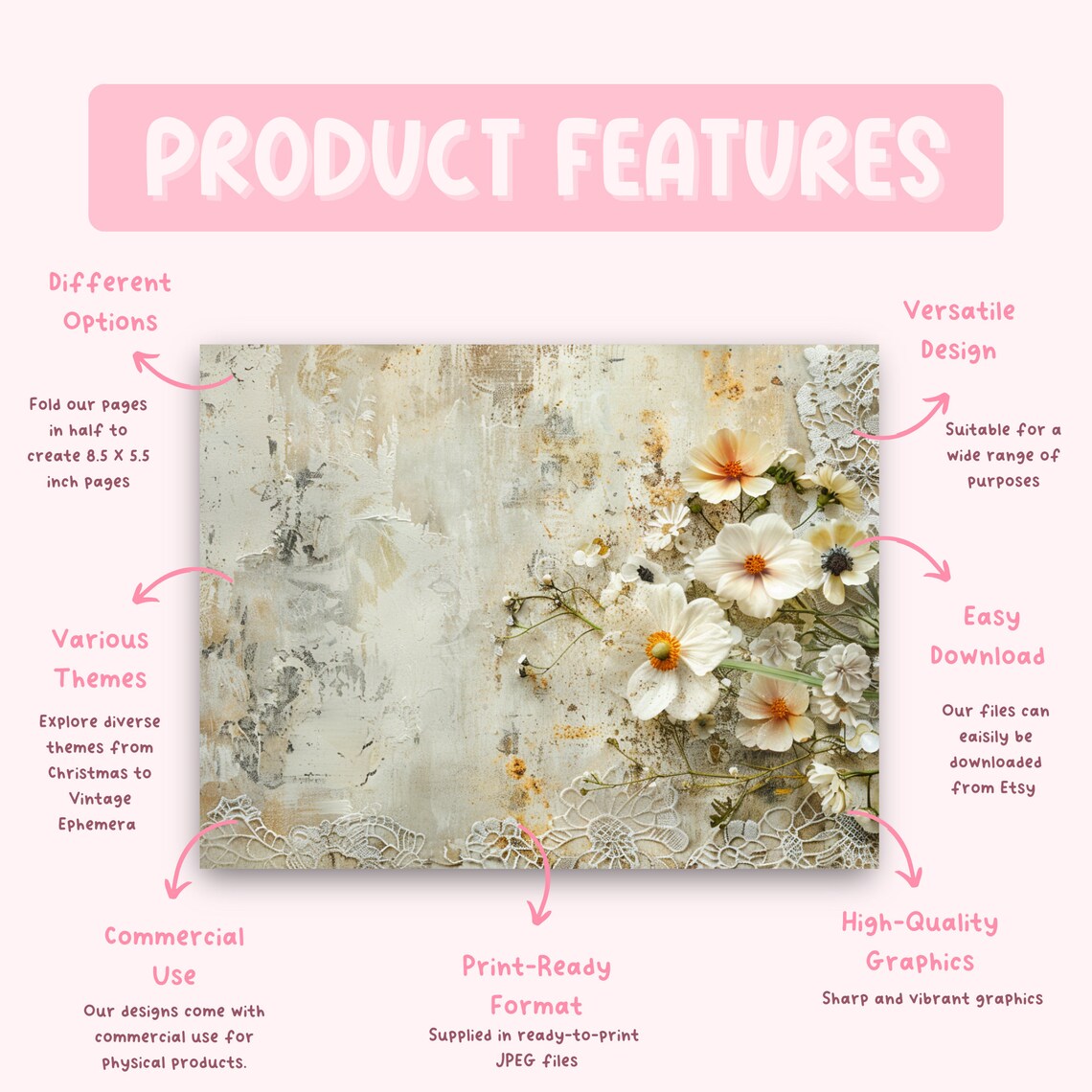 Rustic Western Junk Journal Pages, Floral Junk Journal Printable ...