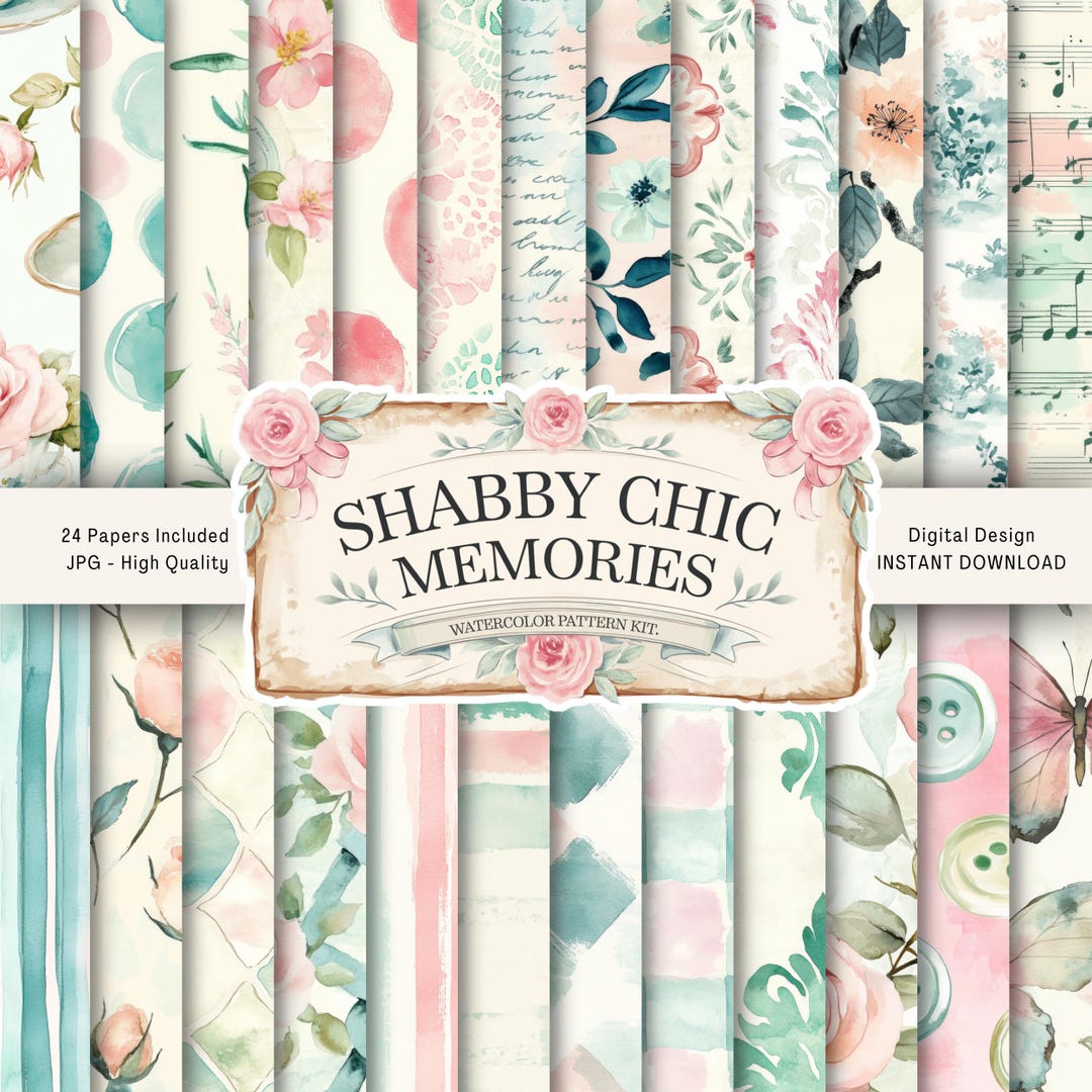 New Shabby Chic Junk Journal Kit | Journal Pages, Papers, Ephemera ...
