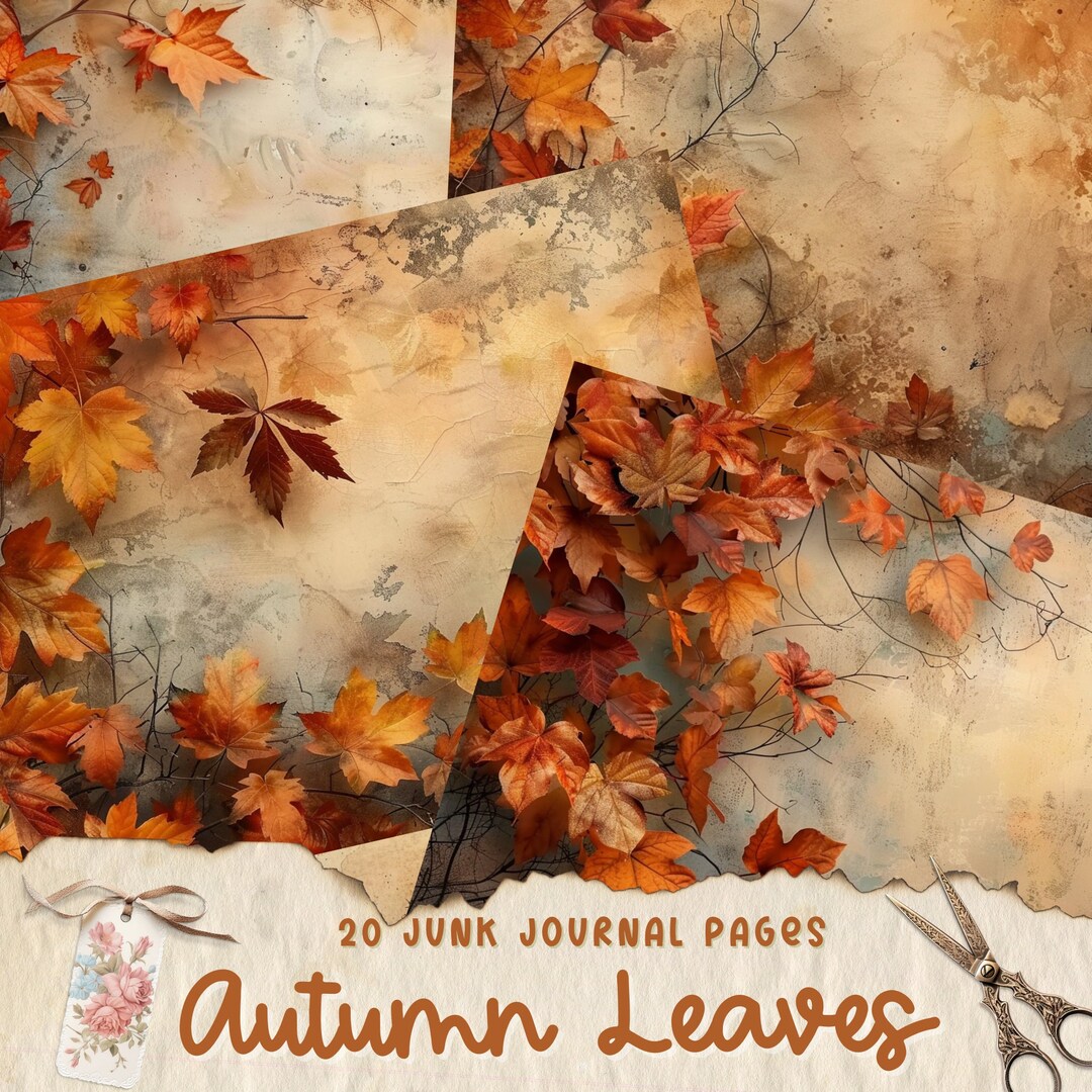 Autumn Junk Journal Pages, Digital Fall Scrapbook Paper, Printable ...