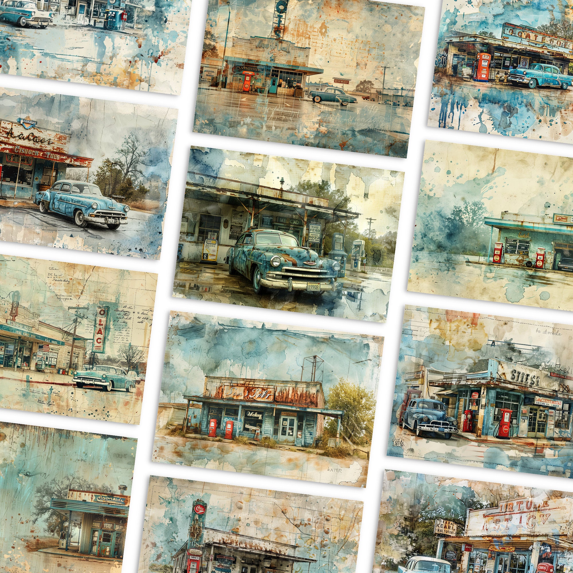 Classic Car Junk Journal Kit, Vehicle Printable, Ephemera, Journaling ...