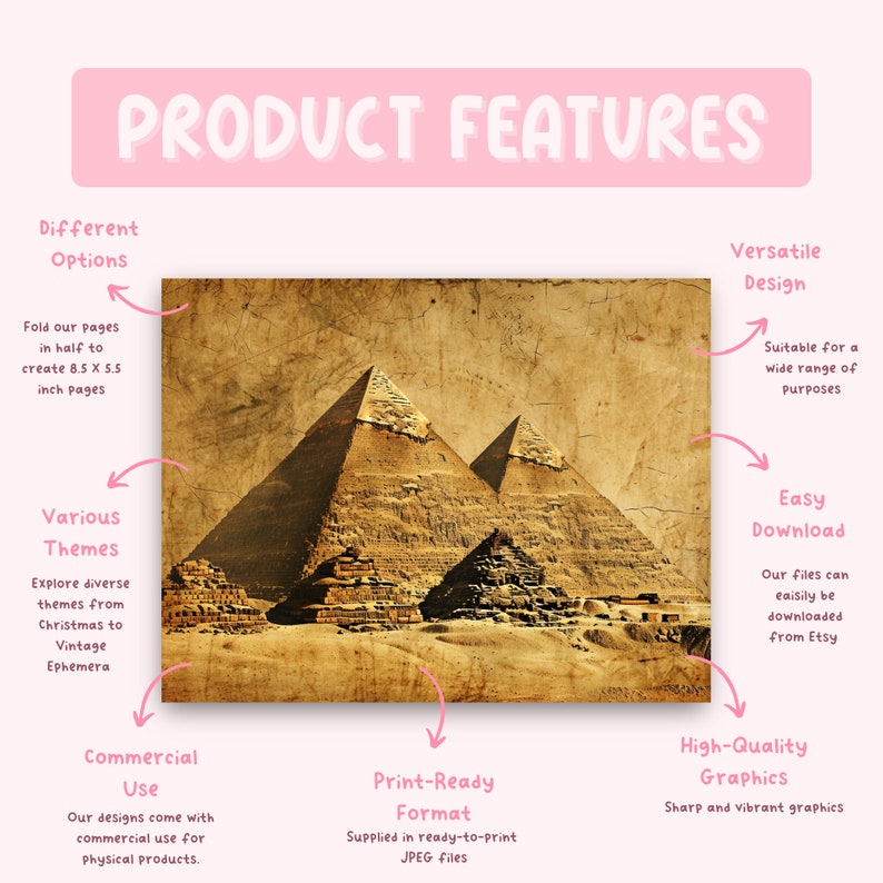 Egyptian Pyramid Junk Journal Pages, Ancient Egypt Printable Scrapbook ...