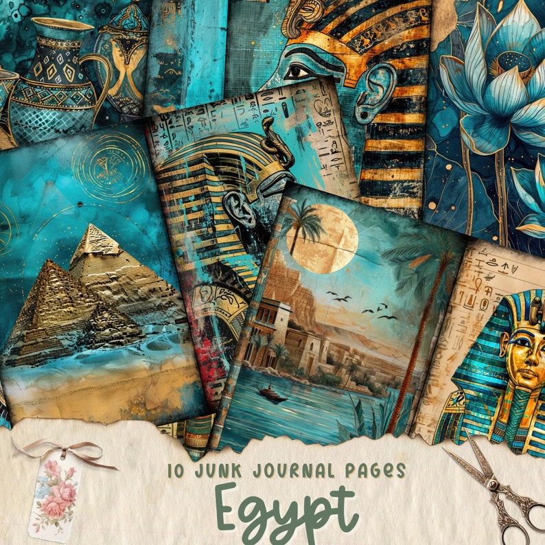 Egypt Junk Journal Page, Watercolor Ancient Greek Junk Journal ...